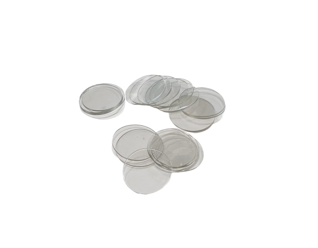 Clear Plastic Desk Buttons - Glassfab Hardware